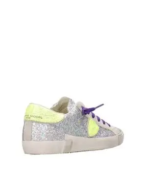 Philippe Model Glitter Sneakers - Silver
