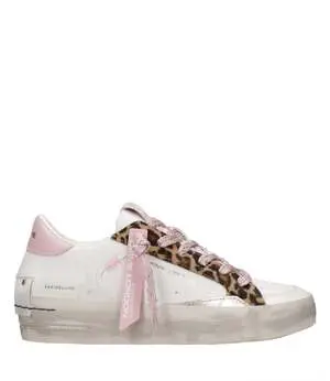 CRIME LONDON Distressed Leopard Print Sneakers