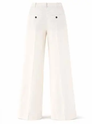 Brunello Cucinelli Linen Blend Tailored Pants - Ivory