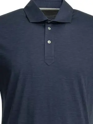 Brunello Cucinelli Faux Layering' Polo Shirt With Buttons - Blue