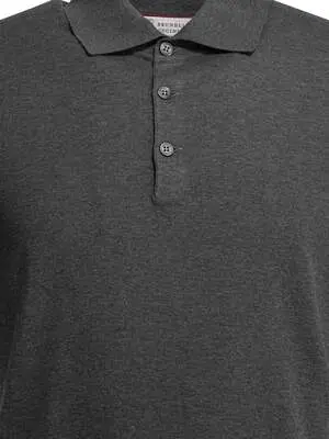 Brunello Cucinelli Polo Shirt With Buttons - Grey