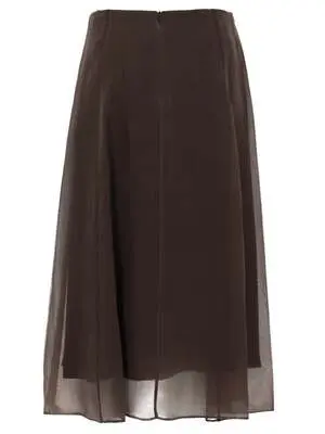 Brunello Cucinelli Circle Midi Skirt - Brown