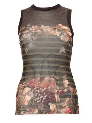 JEAN PAUL GAULTIER Mariniere Grape Print Top