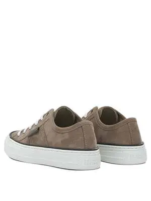 Brunello Cucinelli Shiny Tab Low Sneakers - Beige