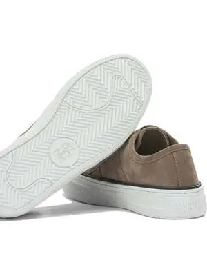 Brunello Cucinelli Shiny Tab Low Sneakers - Beige