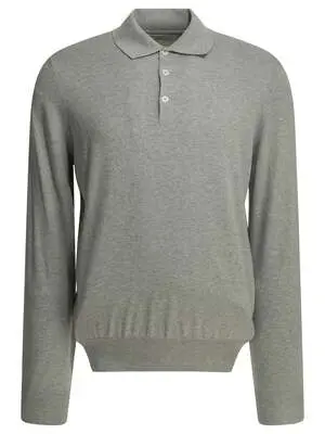 Brunello Cucinelli Polo Shirt With Buttons - Grey