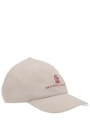Brunello Cucinelli Baseball Cap With Logo - Beige