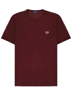 Fred Perry T Shirt With Logo - Bordeaux