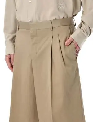 Ami Cotton Bermuda Shorts - Beige