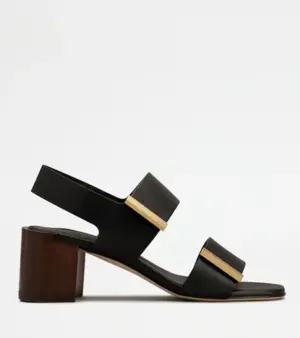 TOD'S Leather Sandals - Black
