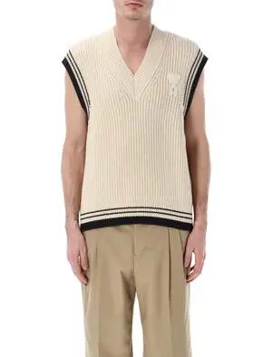 Ami De Coeur Sleeveless Sweater - Beige