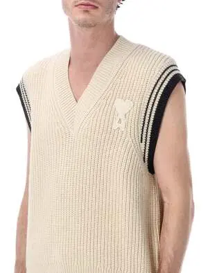 Ami De Coeur Sleeveless Sweater - Beige