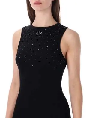Off-White Mini Dress With Swarovski Crystals