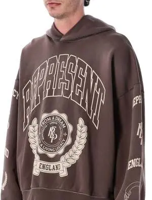 REPRESENT Legacy Crest Relaxed-fit Hoodie - Brown