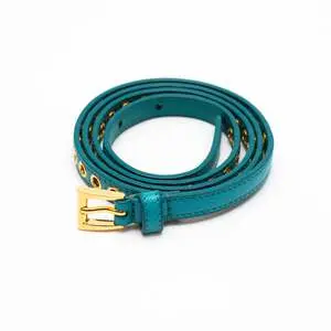 Prada Skinny Eyelet Belt - Light Blue