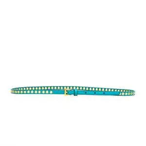 Prada Skinny Eyelet Belt - Light Blue