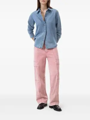 Closed Cotton Button Down Shirt - Clear Blue