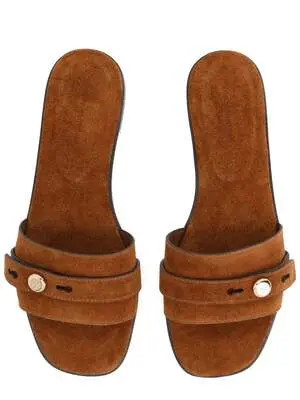 Tory Burch Romy Suede Sandals - Brown