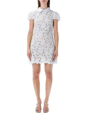 SELF-PORTRAIT Guipure Lace Mini Dress - Blue