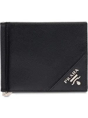 Prada Saffiano Leather Bi Fold Wallet - Nero