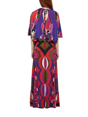 Emilio Pucci Orchid Print Cape Blouse - Multicolour