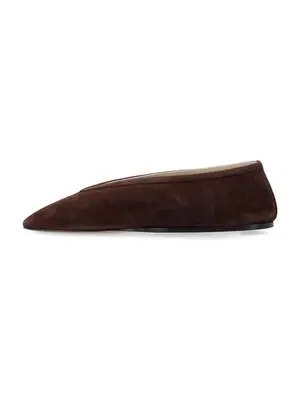 Le Monde Beryl Pointed Toe Ballerinas - Brown