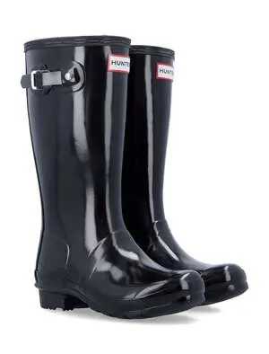 Hunter Glossed Boots - Black