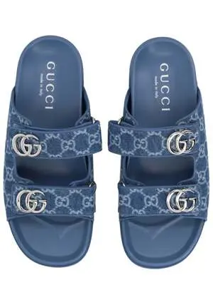 Gucci Logo Sandals - Blue