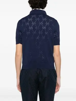 Gucci Gg Cotton And Silk Polo Shirt