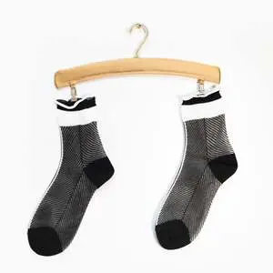 ANTIPAST Striped Sheer Socks - Black