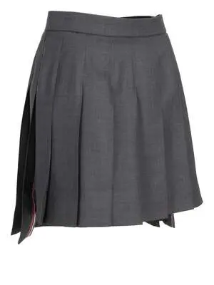 Thom Browne Thigh Length Pleated Skirt - Med Grey
