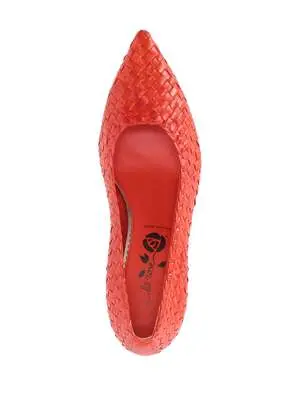 LA ROSE Carol Wooden Pumps - Mandarina