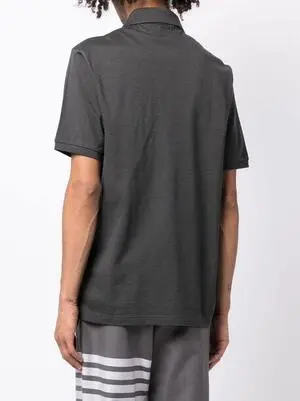 Thom Browne Rwb Pocket Trim Piqué Polo - Grey