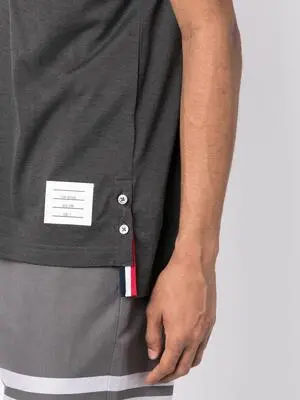 Thom Browne Rwb Pocket Trim Piqué Polo - Grey