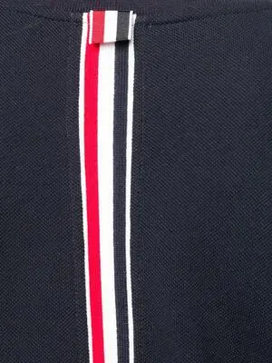 Thom Browne Relaxed Fit Pique T-shirt With Stripe Detail - Navy