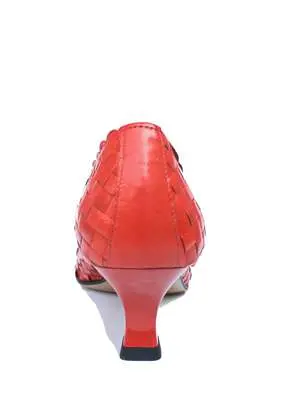LA ROSE Carol Wooden Pumps - Rosso