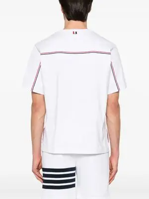 Thom Browne Oversized Short Sleeve Tee With Rwb Knit Trim