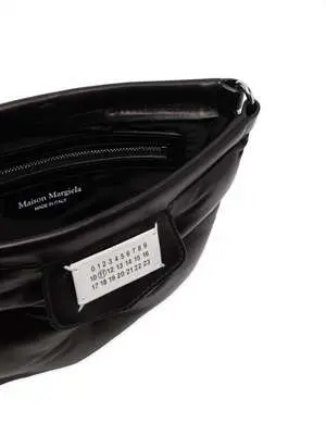 MAISON MARGIELA Quilted Leather Messenger Bag - Black