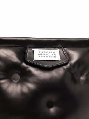 MAISON MARGIELA Quilted Leather Messenger Bag - Black