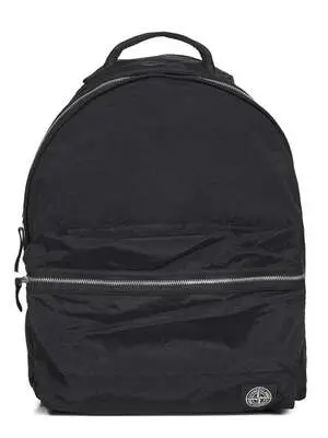 Stone Island Backpack With Logo - Black