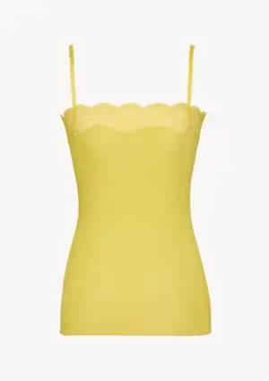 Saint Laurent Camisole With Lace Trim - Chartreuse
