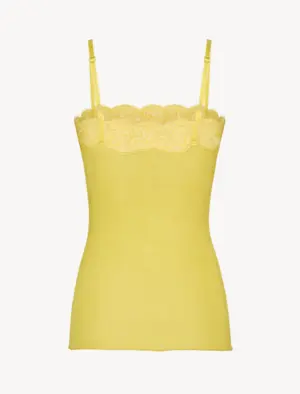 Saint Laurent Camisole With Lace Trim - Chartreuse