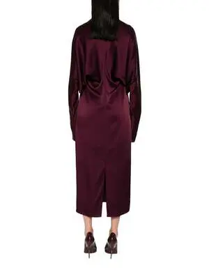 Stella McCartney Midi Dress With Cut-out Detail - Bordeaux