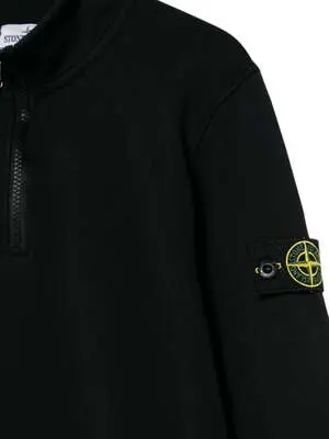 Stone Island Polo Shirt With Half Zipper - Black