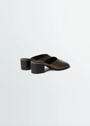 LEMAIRE Square Heeled Mules 55 - Dark Brown