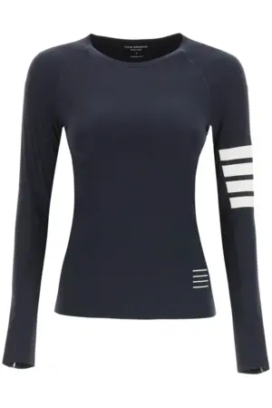 Thom Browne Compression Tee With 4-bar Detail - Navy
