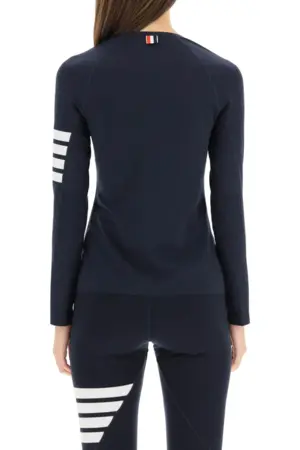 Thom Browne Compression Tee With 4-bar Detail - Navy