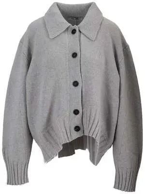 Attico Wool And Cashmere Cardigan - Light Grey