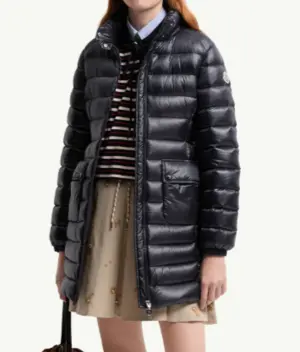 Moncler Genet Long Coat - Navy