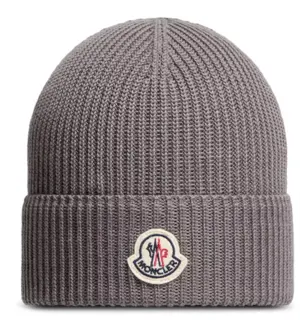 Moncler Ribbed Beanie - Grey
